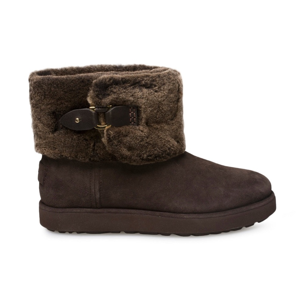 New Ugg Berge Mini Dark Roast Boots Size 5 - Gem